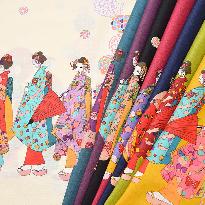 Cotton Dobby Print Fabric - Maiko | nomura tailor